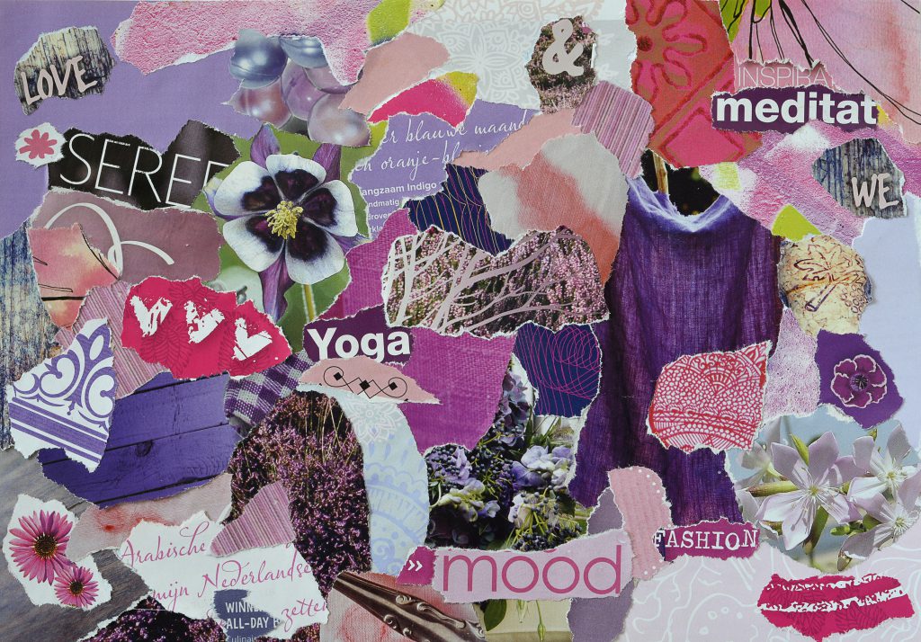 Creative Atmosphere art mood board collage sheet in color idea pink,red ...